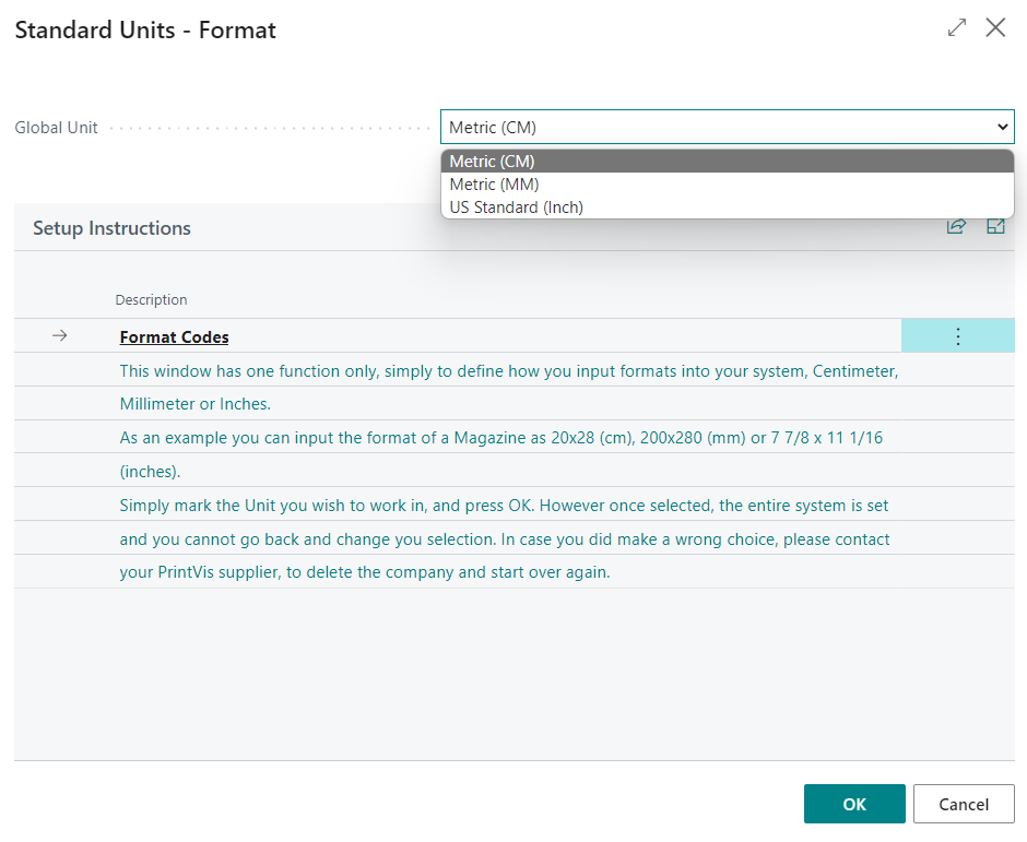 PrintVis Assisted Setup - Format Codes - PrintVis Documentation